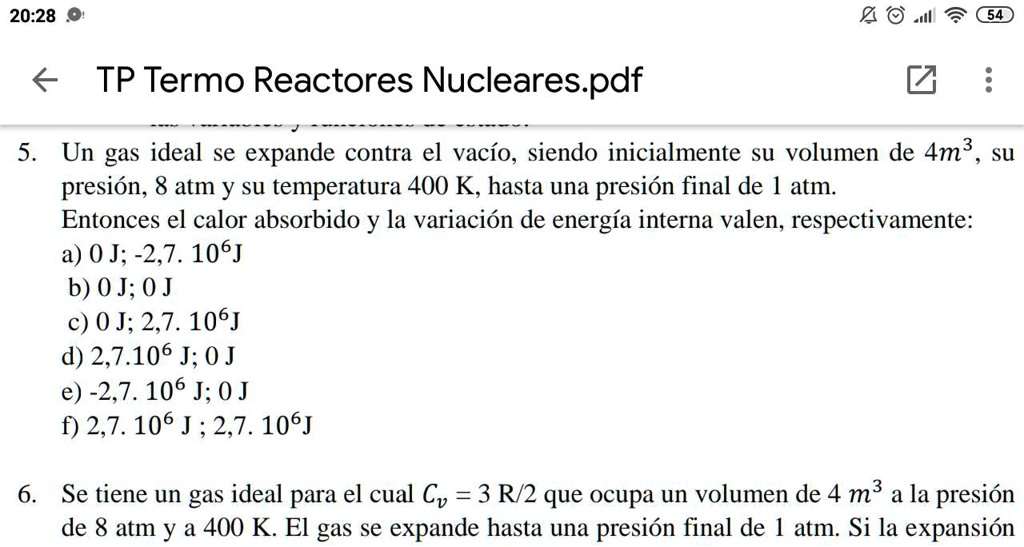 ayuda es para hoy punto 5 2028 z tp termo reactores nucleares pdf 5 un gas ideal se expande ...
