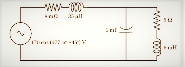 Solved Figure Below Shows A Circuit In The Time Domain First Convert It Into The Phasor Domain 