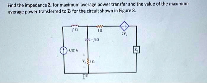 Find the impedance Zl for maximum average power transfer and the value ...
