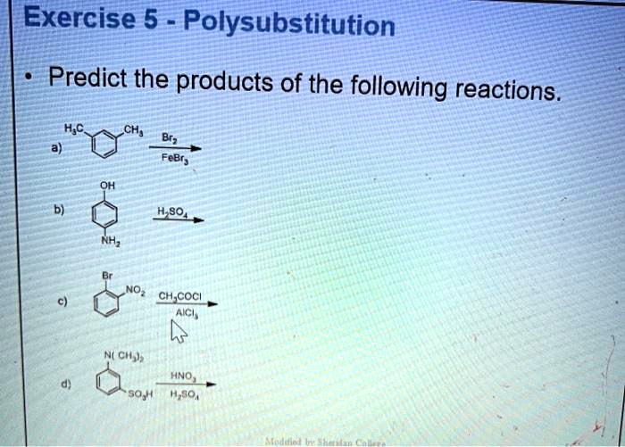 SOLVED: Predict the products of the following reactions: CH3Br + FeBr3 ...
