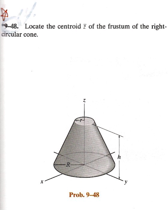 9-48. Locate the centroid z̅ of the frustum of the right-circular cone.