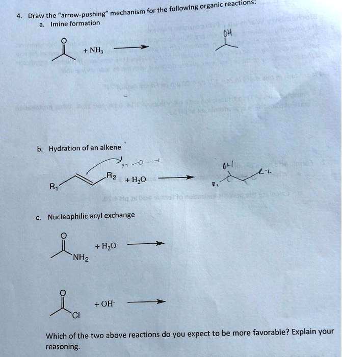 organic reactions mechanism for the following draw the arrow pushing imine formation nh ...