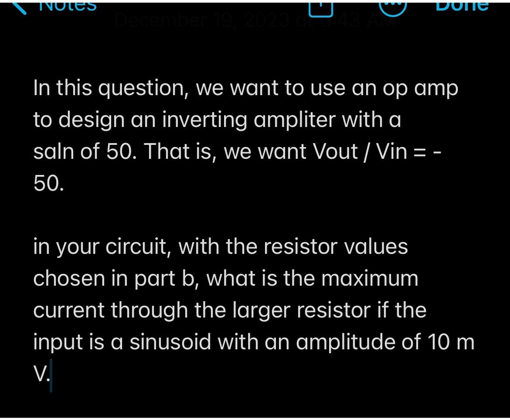 SOLVED: In this question, we want to use an op-amp to design an ...