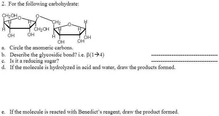 SOLVED: For the following carbohydrate: CH2OH- CH2CH(OH)CH2OH Circle ...