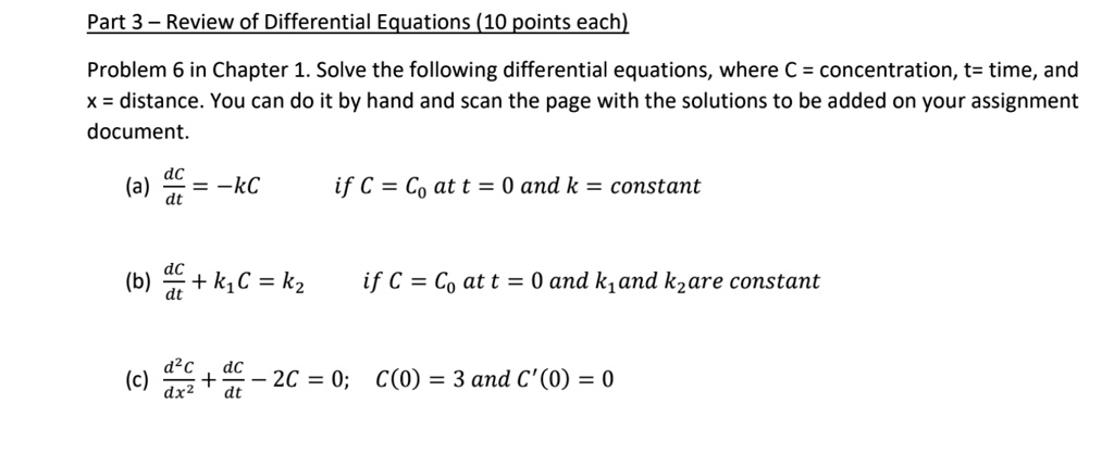 part 3 review of differential equations 10 points eachl problem 6 in ...