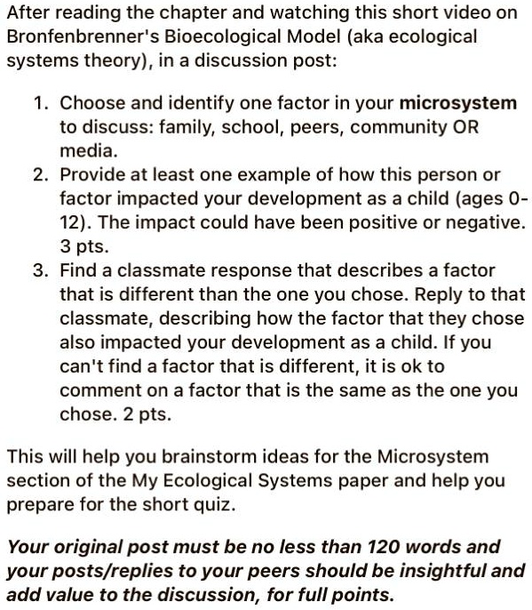 After reading the chapter and watching this short video on ...