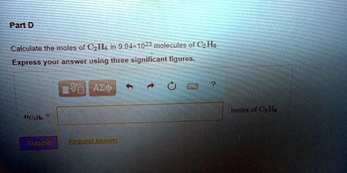 SOLVED: Calculate the moles of C2H5I in 9.04*10^23 molecules of C2H5I ...