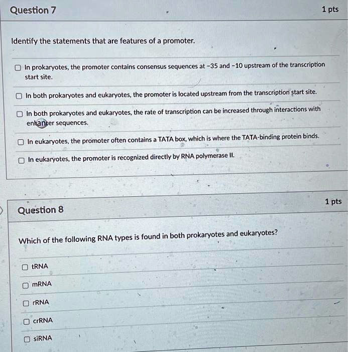 Question 7 1 pts Identify the statements that are features of a ...
