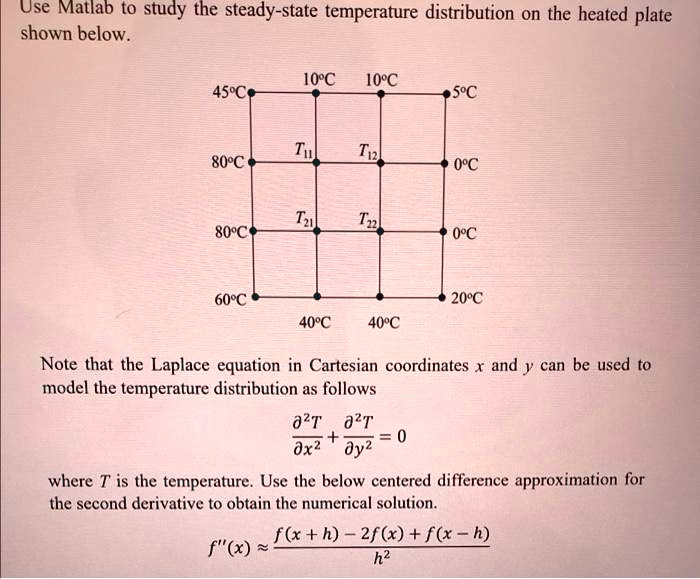 Use Matlab to study the steady-state temperature distribution on the ...