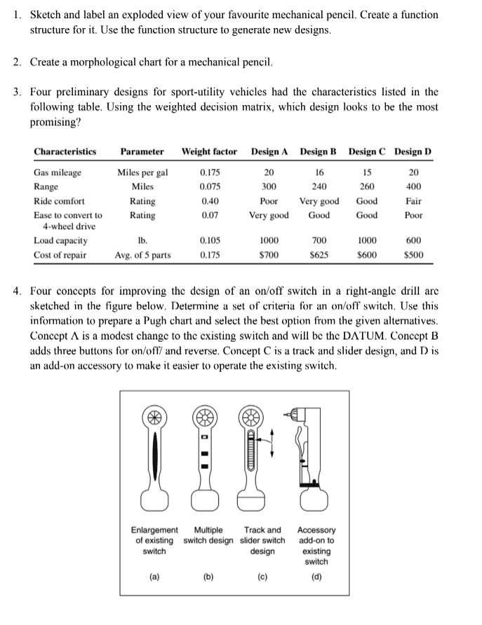l sketch and label an exploded view of your favourite mechanical pencil ...