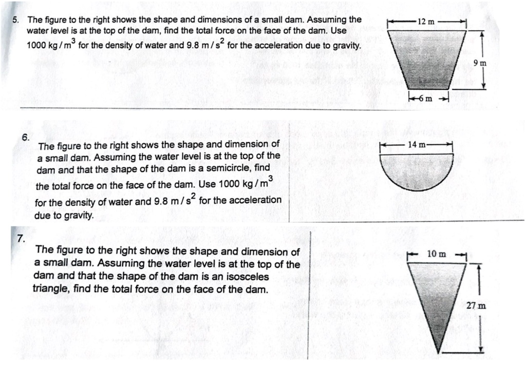 SOLVED: The figure to the right shows the shape and dimensions of a ...