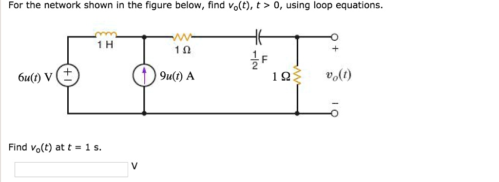 Find vo(t), t > 0, in the network shown in the figure below using ...
