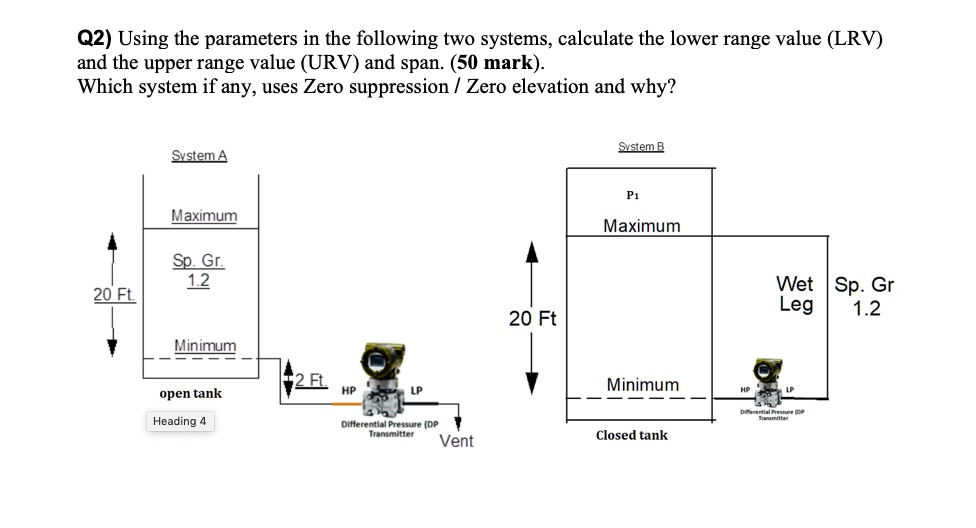 SOLVED: Using the parameters in the following two systems, calculate ...