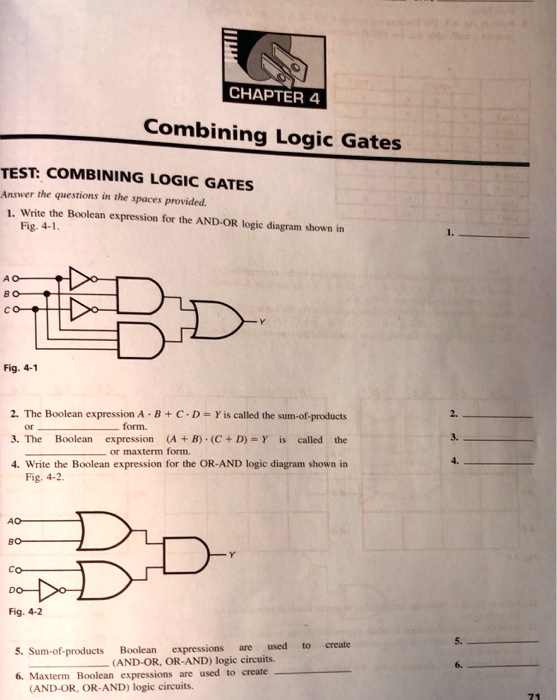 SOLVED: CHAPTER 4 Combining Logic Gates TEST: COMBINING LOGIC GATES ...