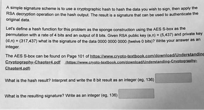 VIDEO solution: integer. Chapter 4.pdf What is the hash result ...