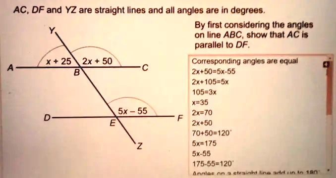 ac df and yz are straight lines and all angles are in degrees by first ...