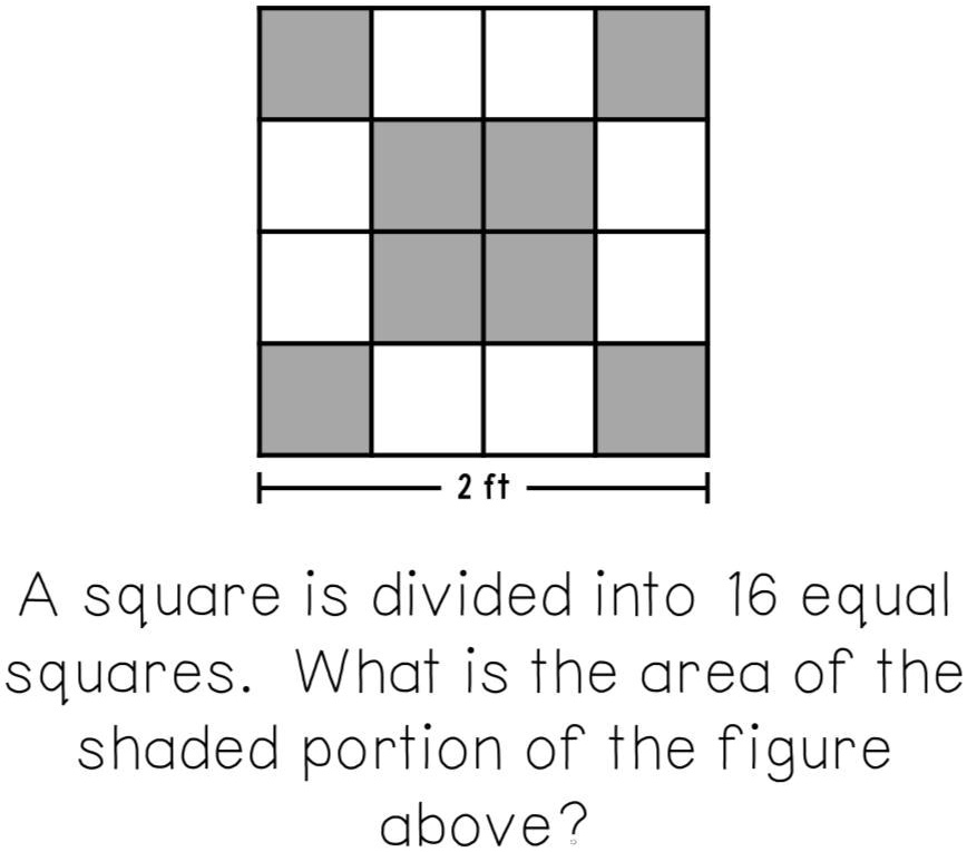 Solved What Is The Area Of The Shaded Portion Of The Figure Above 2 Ff A Square Is Divided