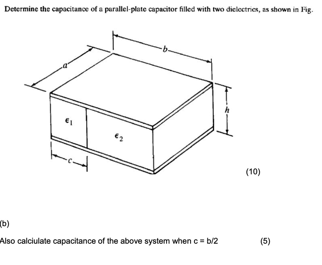 SOLVED: Texts: Determine the capacitance of a parallel-plate capacitor ...