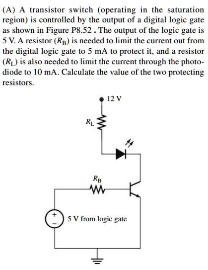 a a transistor switch operating in the saturation region is controlled ...