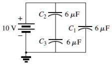 SOLVED: Determine the voltage across each capacitor and the charge on each capacitor in the ...