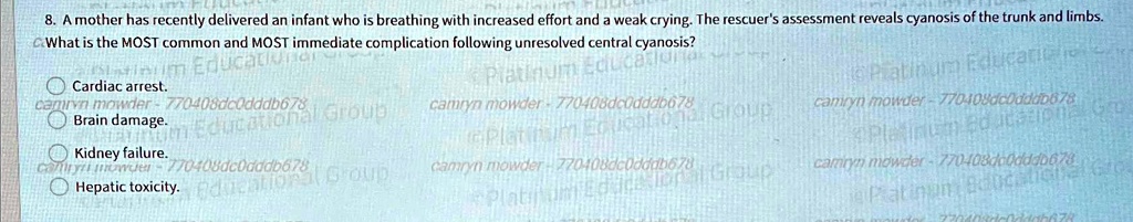 a mother has recently delivered an infant who is breathing with ...