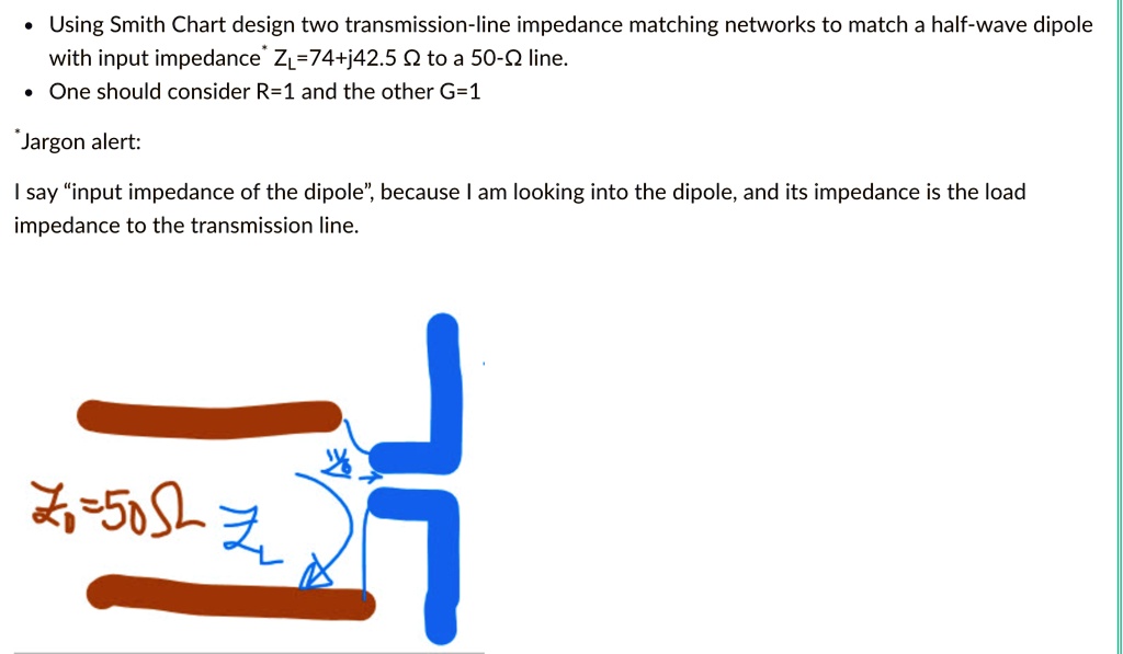 SOLVED: Thank you! Using the Smith Chart, design two transmission-line ...