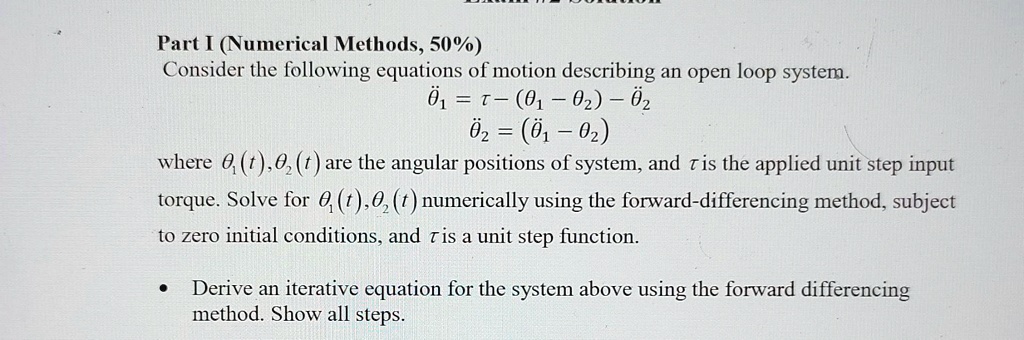 SOLVED: Is there a way to solve without linearizing the equations? If not, I would still like to ...