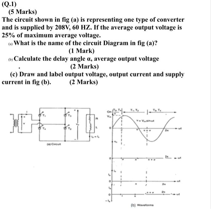 SOLVED: (Q.1) (5 Marks) The circuit shown in fig (a) is representing one type of converter and ...