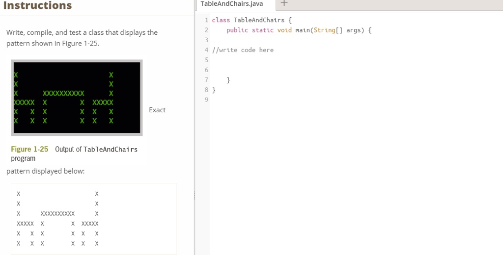 instructions tableandchairsjava 1class tableandchairs 2 public static ... instructions tableandchairsjava 1class tableandchairs 2 public static ...