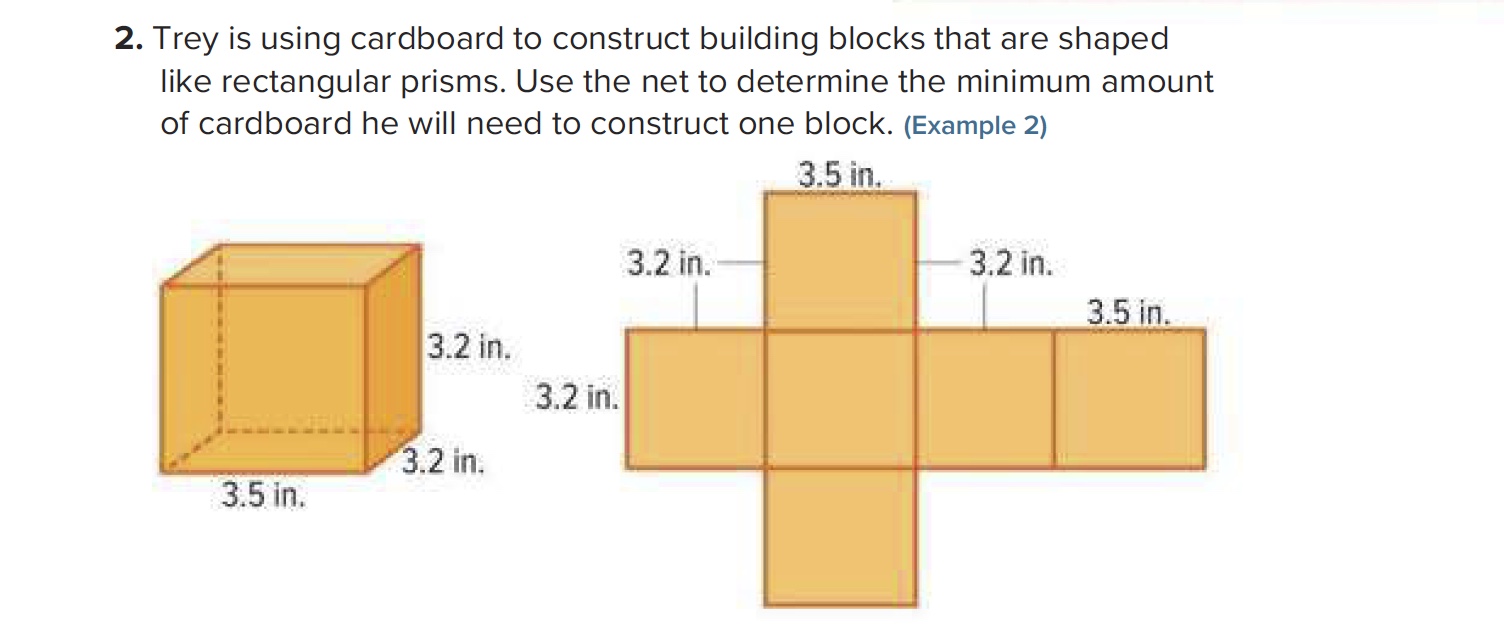 2. Trey is using cardboard to construct building blocks that are shaped ...