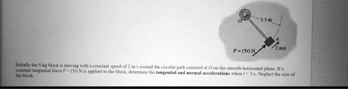 f5rn 2m initially the 5 kg block is moving with a constant speed of 2 ms around the circular ...