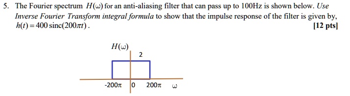 5. The Fourier spectrum H(ω) for an anti-aliasing filter that can pass ...