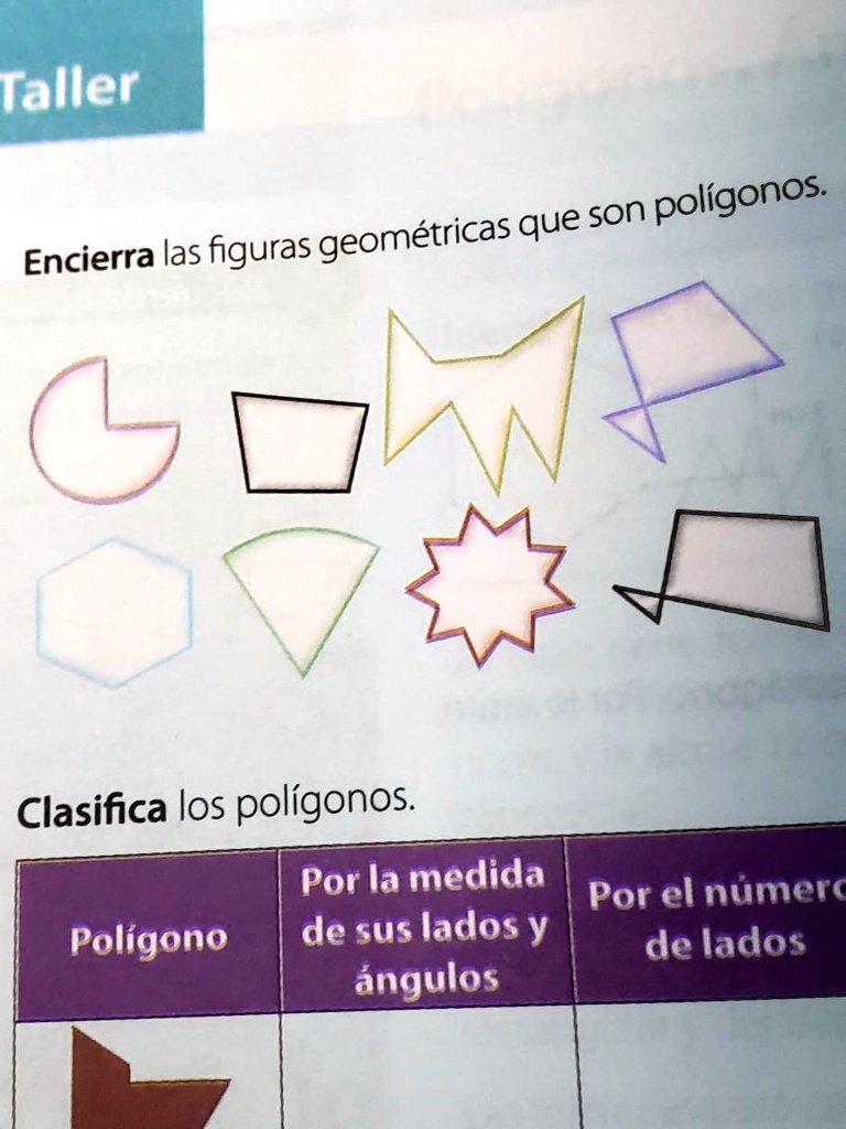 SOLVED: Taller 1. Encierra las figuras geométricas que son polígonos. Taller son polígonos ...