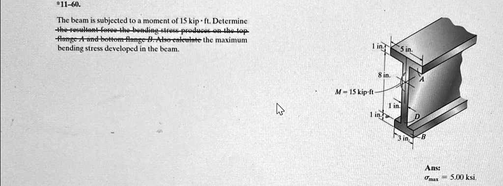 *11-60. The beam is subjected to a moment of 15 kip ·ft. Determine the ...