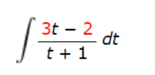 [GET ANSWER] ∫(3 t-2)/(t+1) d t