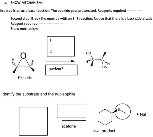 SOLVED:SHOW MECHANISM: irst step is an acid base reaction. The epoxide ...