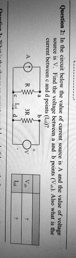 SOLVED: The current between points C and D (Icd) in a 3R source with voltage V is given. Find ...