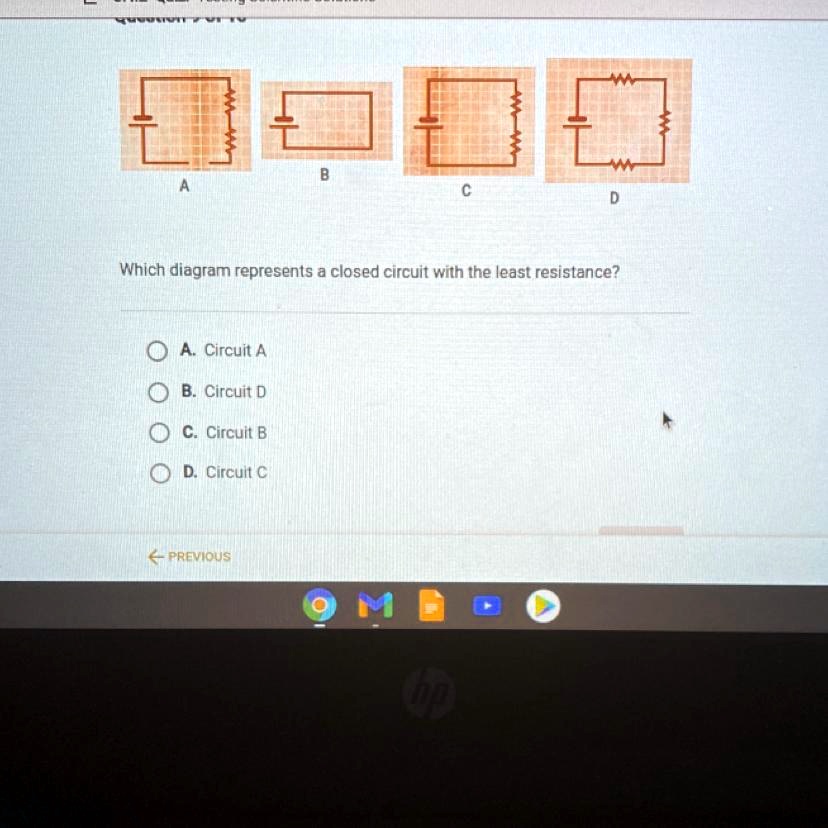 SOLVED: 'Which diagram represents a closed circuit with the least resistance? Which diagram ...