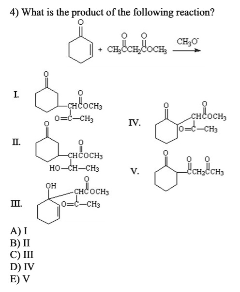 SOLVED: 4) What is the product of the following reaction? CHO OCH I ...