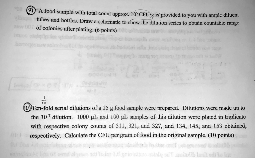80 a food sample with total count approx 10s cfulg is provided to you with ample diluent ye ...
