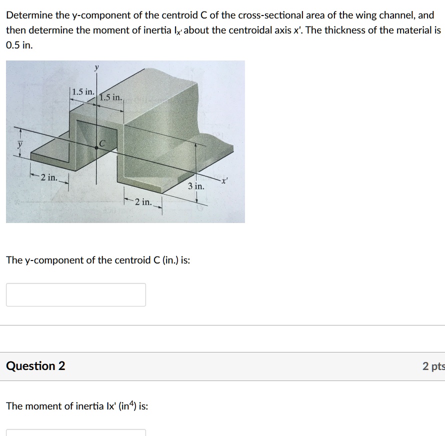 Determine the y-component of the centroid C of the...