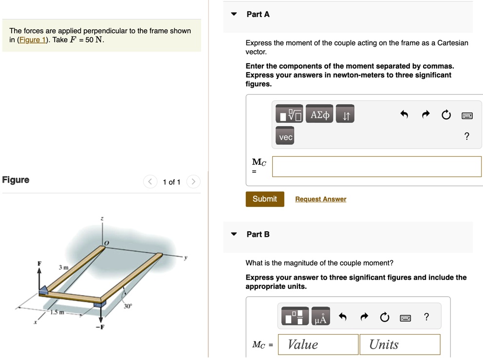 [GET ANSWER] the forces are applied perpendicular to the frame shown in ...