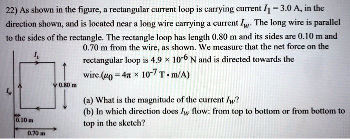 SOLVED: As shown in the figure, a rectangular current loop is carrying ...