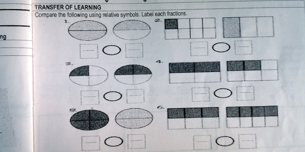 SOLVED: TRANSFER OF LEARNING Compare the following using relative ...