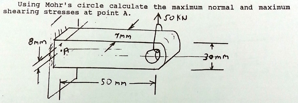SOLVED: Using Mohr's circle, calculate the maximum normal and maximum shear stresses at point A ...