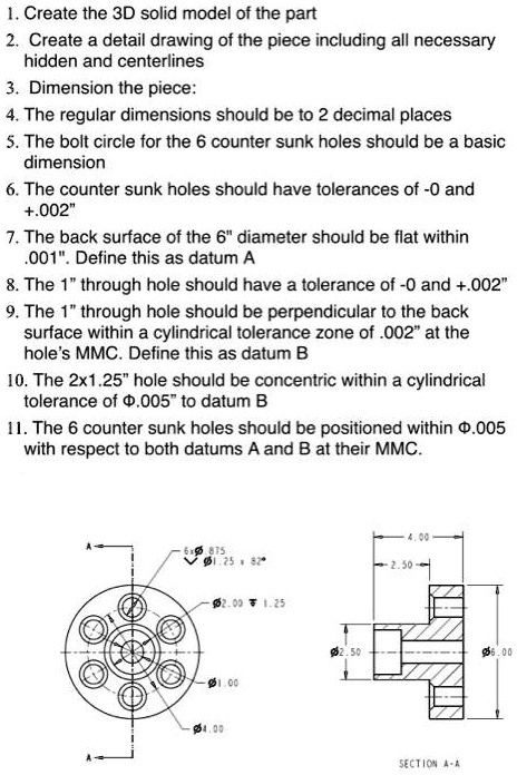 SOLVED: Create the following part shown below using Creo software ...