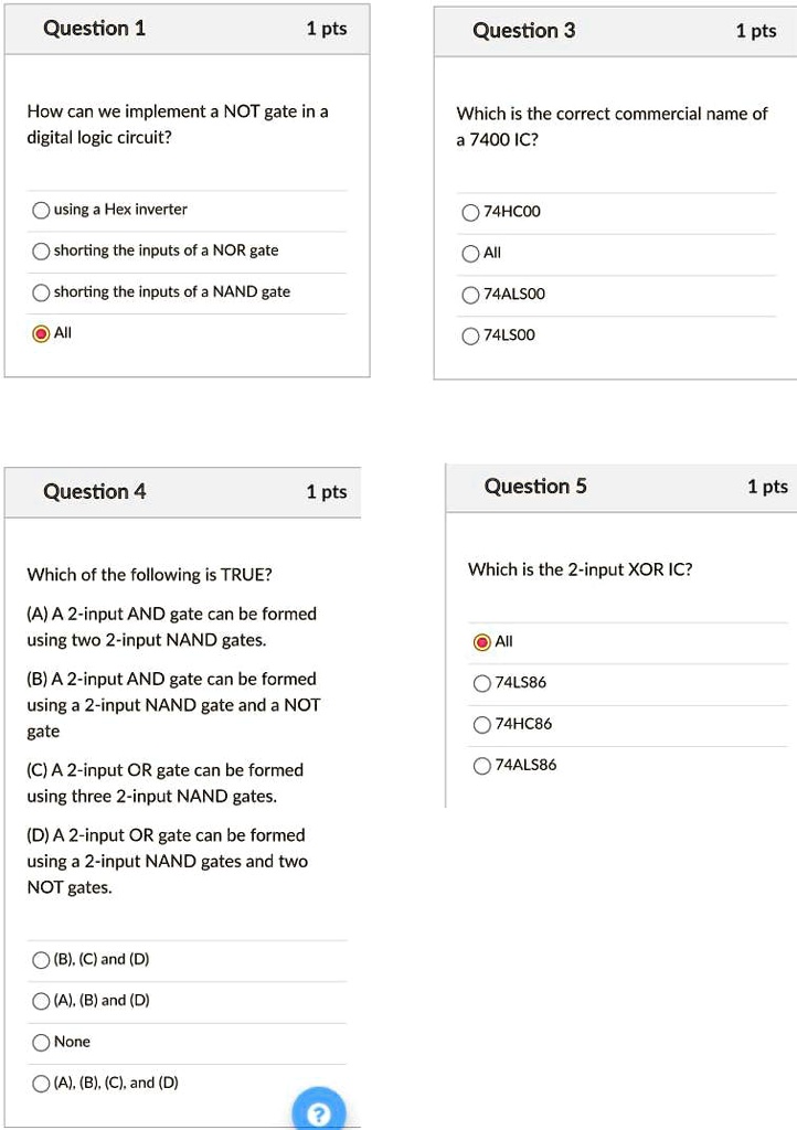 SOLVED: 4 MCQ Question 1 1 pt Question 3 1 pt How can we implement a ...