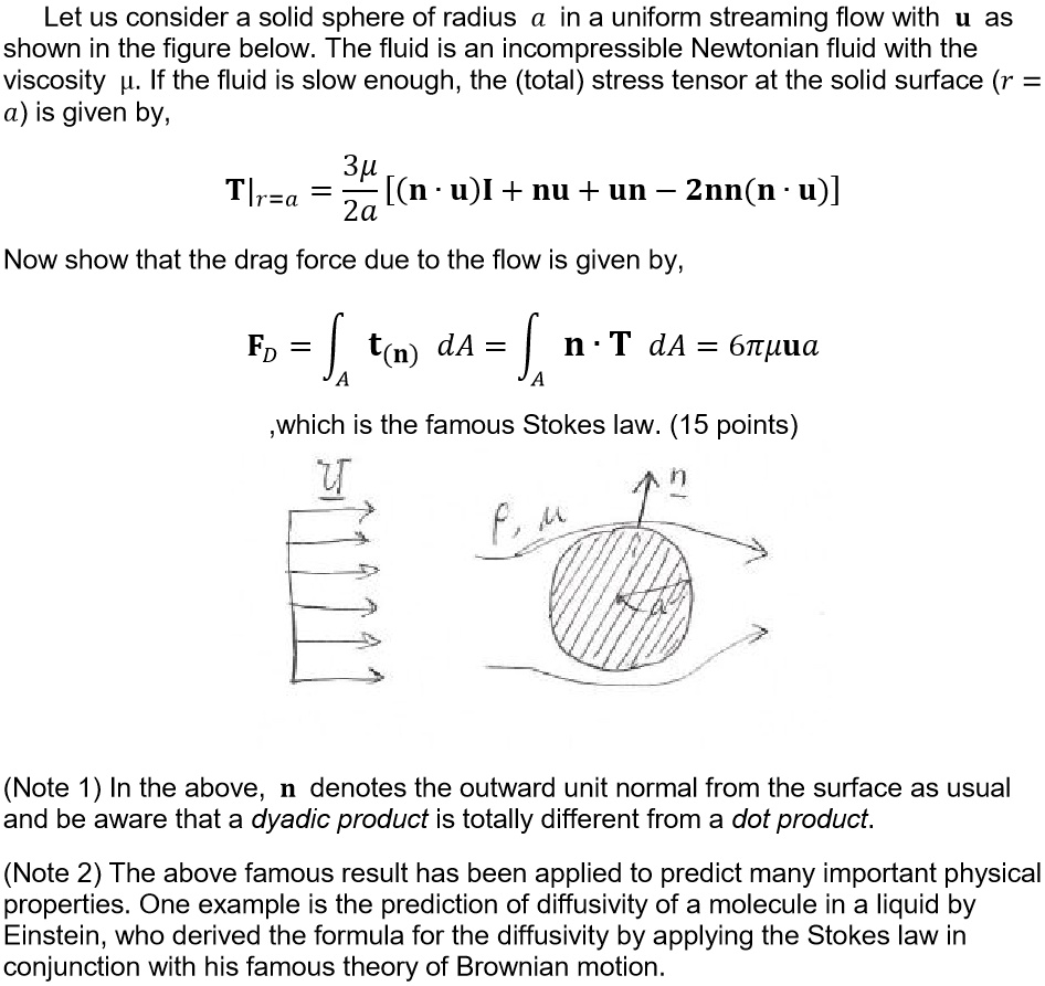 SOLVED: Let us consider a solid sphere of radius a in a uniform ...