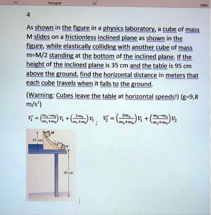 4 As shown in the figure in a physics laboratory, a cube of mass M ...