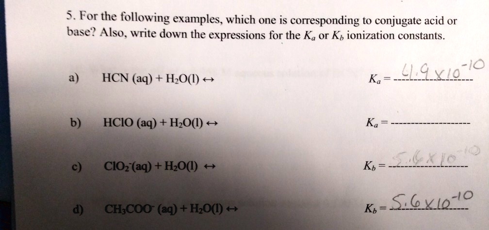 SOLVED:5 . For the following examples, which one is corresponding to ...